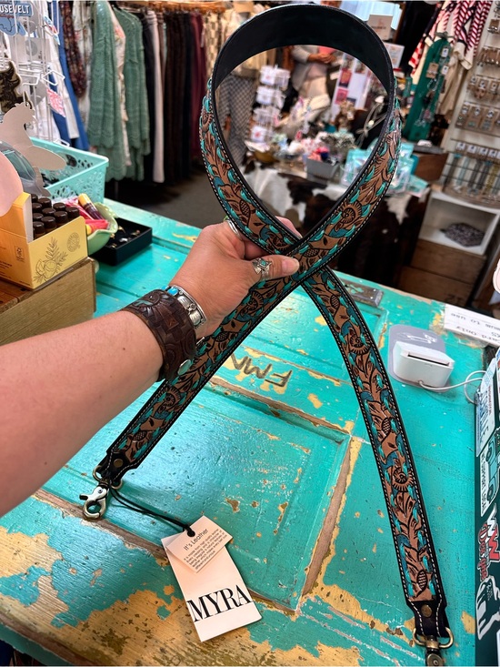 Myra Bag | Bags | Myra Teal And Brown Tooled Leather Bag Strap | Poshmark